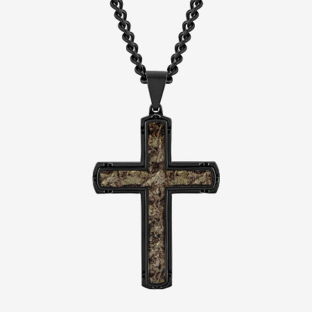 Click here for Mens Stainless Steel Cross 24 Inch Pendant Necklac... prices