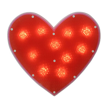 Click here for Northlight 13in Lighted Shimmering Red Heart Windo... prices