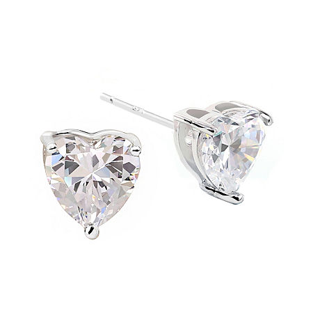 Click here for DiamonArt Sterling Silver Heart Cubic Zirconia Stu... prices