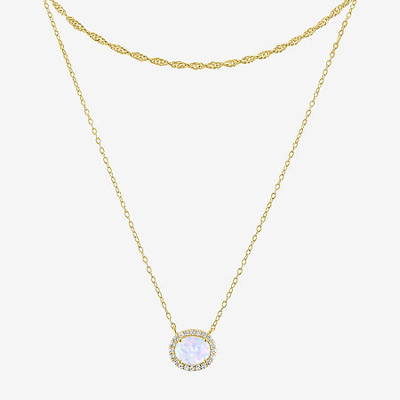 Click here for Womens 2-pc. Gemstone 14K Gold Over Silver Necklac... prices