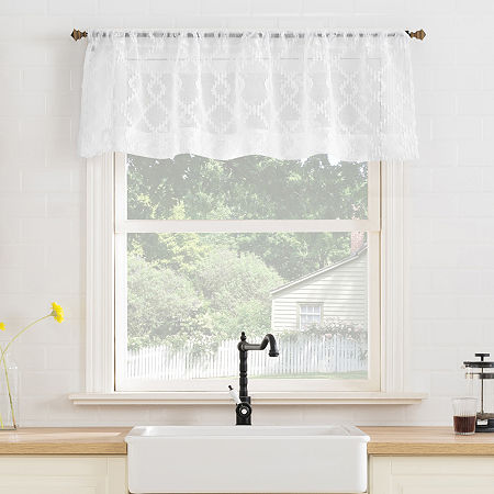 Click here for Tina Geometric Clipped Semi-Sheer Rod Pocket Kitch... prices