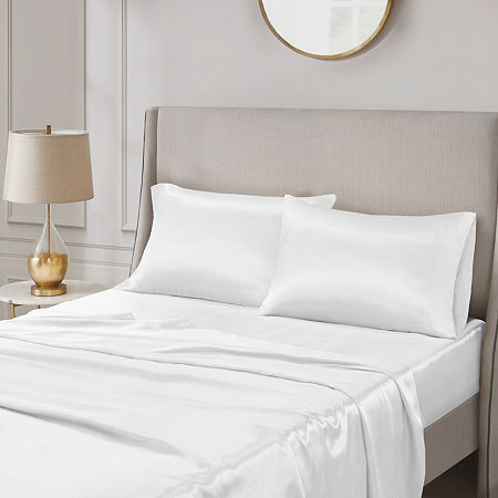 Madison Park Essentials Satin Pillowcase Pair  King - White