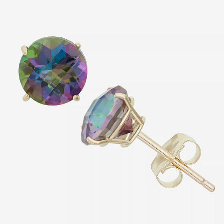 Click here for Genuine Mystic Fire Topaz 10K Gold 6mm Stud Earrin... prices