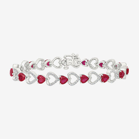 Click here for Womens Lab Created Red Ruby Sterling Silver Heart... prices