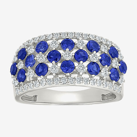 Click here for Womens 11M Lab Created Blue Sapphire Sterling Silv... prices