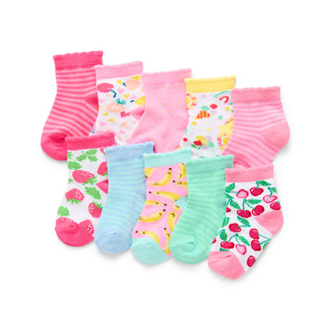 Click here for So Adorable Baby Girls 10 Pair Low Cut Socks  12-2... prices