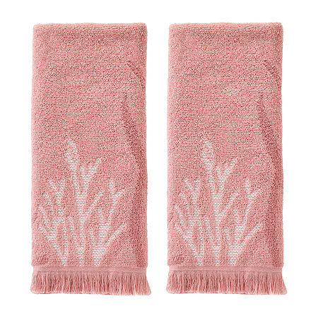 Click here for Saturday Knight Ocean Coral Hand Towel 2-pc. Embel... prices