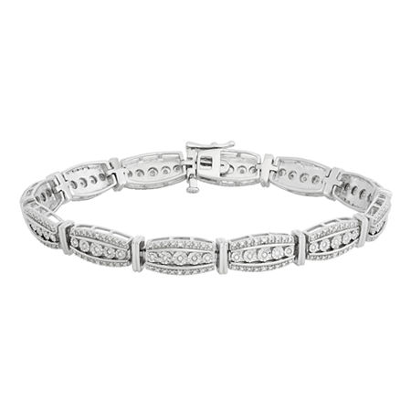 Click here for 1/3 CT. T.W. Diamond Sterling Silver Bracelet  One... prices