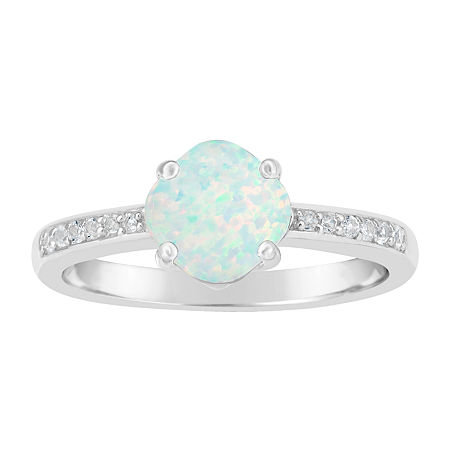 Click here for Womens Lab Created White Opal Sterling Silver Cush... prices