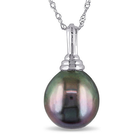 Click here for Black Genuine Tahitian Pearl 14K White Gold Pendan... prices