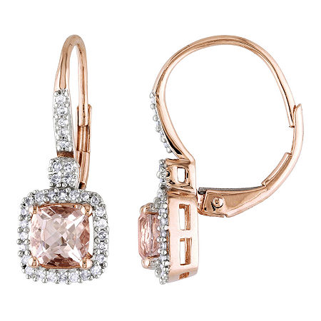 Click here for Genuine Morganite & Diamond Leverback Earrings  On... prices