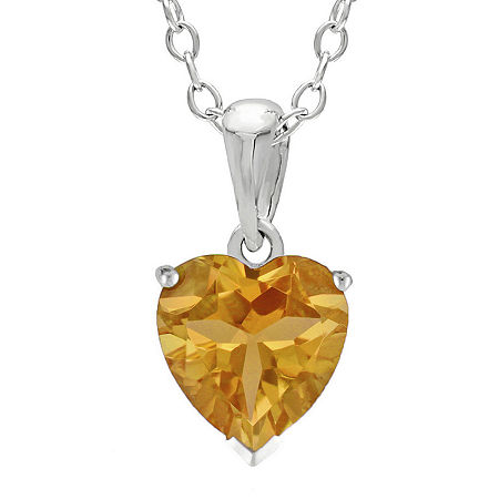 Click here for Heart-Shaped Genuine Citrine Sterling Silver Penda... prices