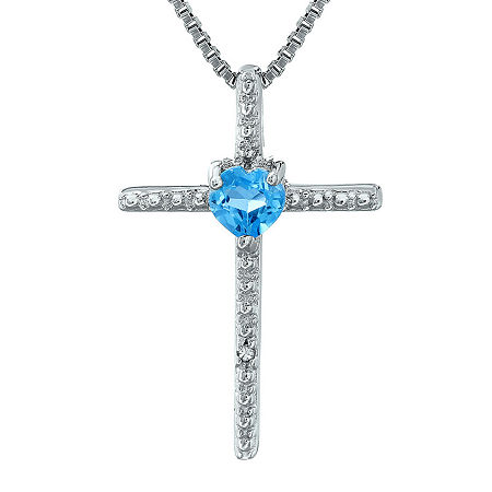 Click here for Genuine Blue Topaz and Diamond-Accent Sterling Sil... prices