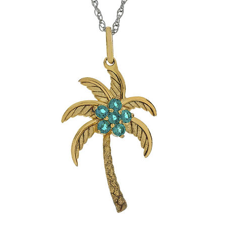 Click here for Simulated Emerald Palm Tree Pendant Necklace  One... prices