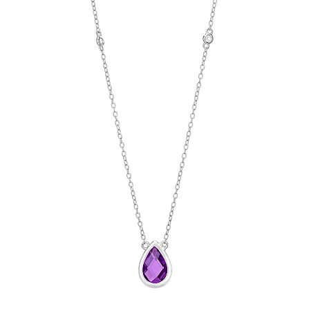 Click here for Womens Genuine Purple Amethyst Sterling Silver 18... prices