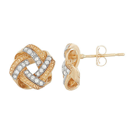 Click here for 1/5 CT. Natural White Diamond 10K Gold 9.6mm Knot... prices