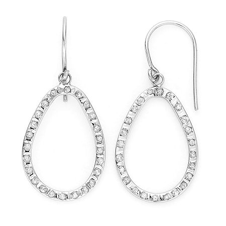 Click here for Diamond Fascination 14K White Gold Open Teardrop E... prices