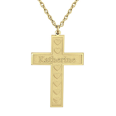 Click here for Personalized Womens 14K Gold Heart Cross Name Pend... prices