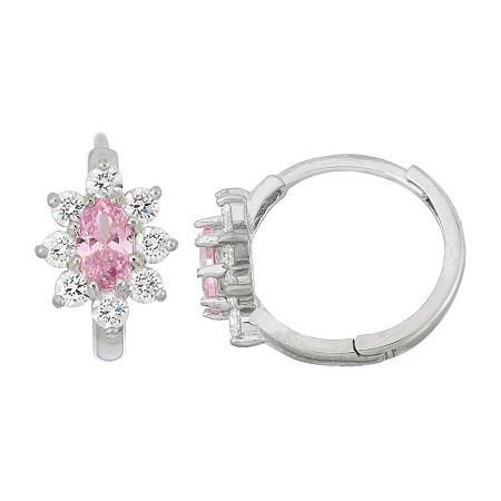Click here for Girls Pink Cubic Zirconia Sterling Silver 12.6mm H... prices
