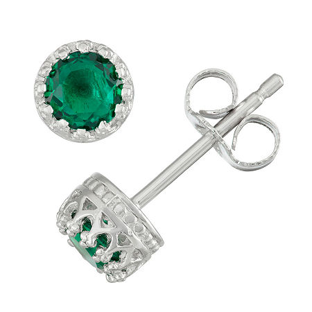 Click here for Childrens Sterling Silver Emerald 4mm Stud Earring... prices