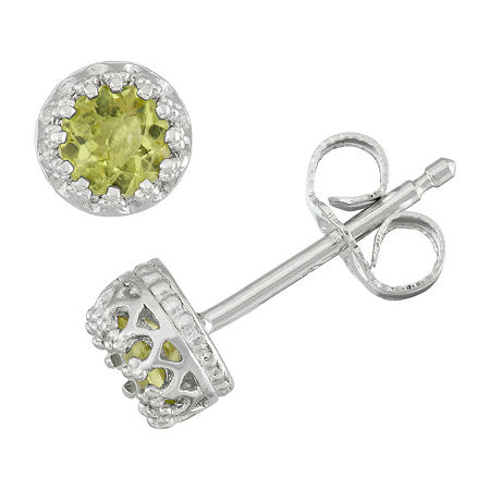 Click here for Genuine Green Peridot Sterling Silver 5.2mm Stud E... prices