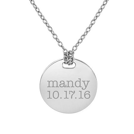 Click here for Personalized Sterling Silver 16mm Round Name & Dat... prices