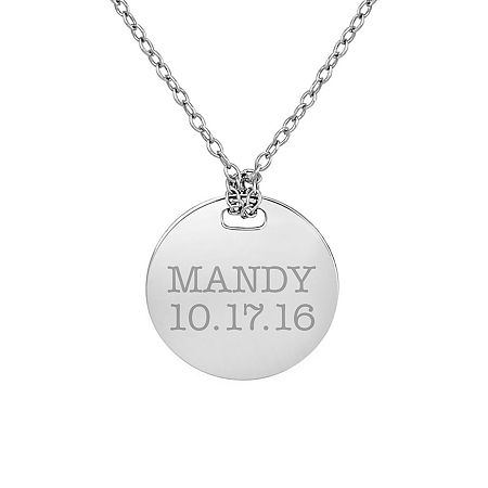 Click here for Personalized Sterling Silver 16mm Round Name & Dat... prices
