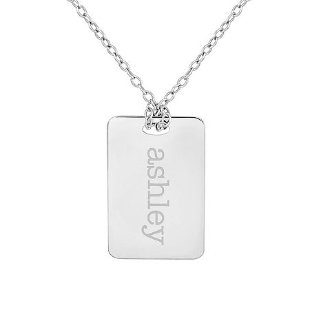 Click here for Personalized Sterling Silver Name Dog Tag  One Siz... prices