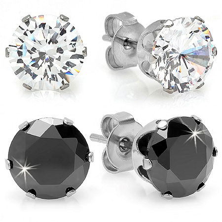 Click here for Steeltime Black Cubic Zirconia Stainless Steel 8mm... prices