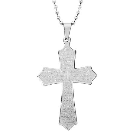 Click here for Steeltime Lords Prayer Mens Stainless Steel Cross... prices