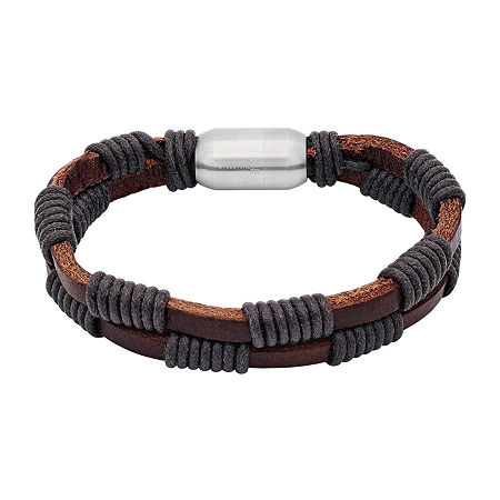 Click here for Steeltime Leather Mens Stainless Steel Solid Hypoa... prices