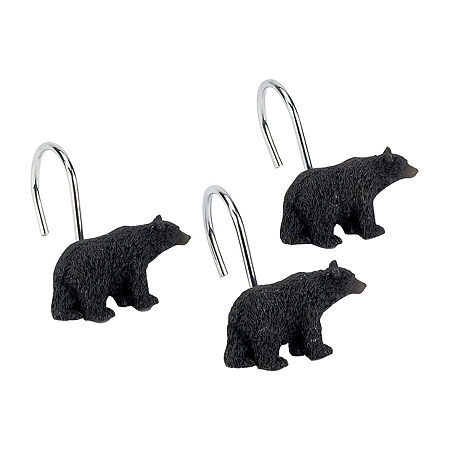 Avanti Black Playful Bears Lodge Resin Bath Accessories