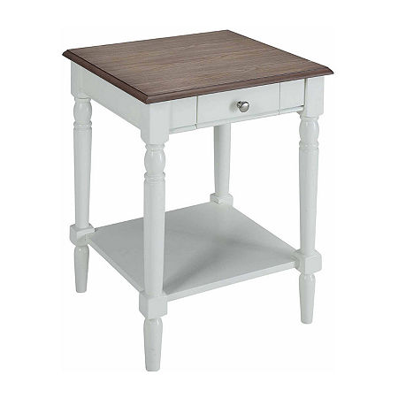 French Country 1 Drawer End Table with Shelf - Multi