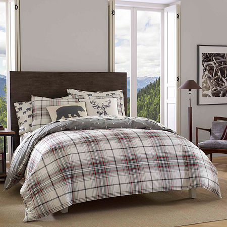 Eddie Bauer Alder Plaid 180 Thread Count Duvet Cover Set
