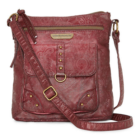 Stone Mountain Embossed Crossbody w/ Studs