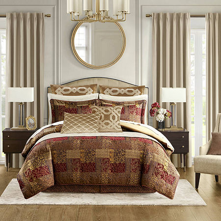 Croscill Galleria 4-Pc Comforter Set  California King - Red