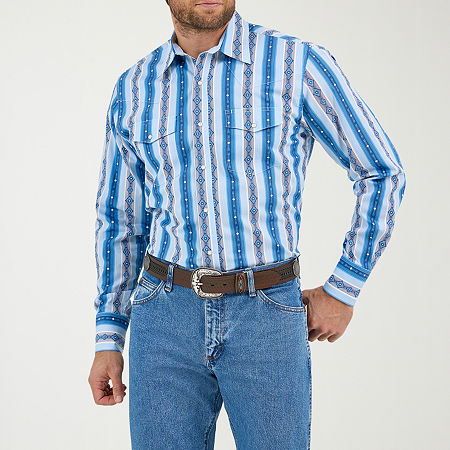 Click here for Wrangler Checotah Mens Long Sleeve Classic Fit But... prices
