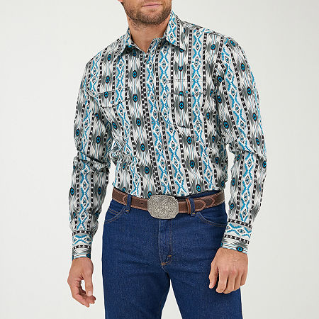 Click here for Wrangler Checotah Mens Long Sleeve Classic Fit But... prices