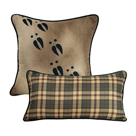 Click here for Donna Sharp Plaid Tracks Square Throw Pillow  One... prices