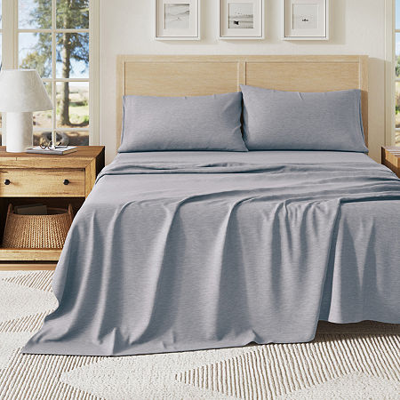 Click here for Linery Heathered Jersey Sheet Set  One Size  Blue prices