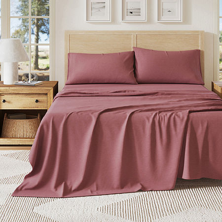 Click here for Linery Heathered Melange Sheet Set  One Size  Pink prices