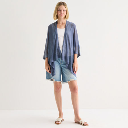 Click here for a.n.a Open Knit Wrap  One Size  Blue prices