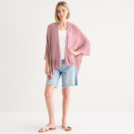 Click here for a.n.a Open Knit Wrap  One Size  Pink prices