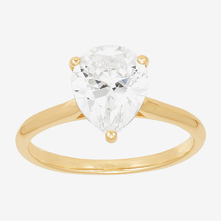 Click here for Womens White Cubic Zirconia 10K Gold Pear Solitair... prices