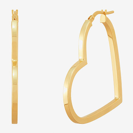 Click here for Limited Quantities! Womens 10K Gold 24mm Heart Hoo... prices