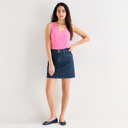 Click here for St. Johns Bay Womens Denim Skort  10  Blue prices