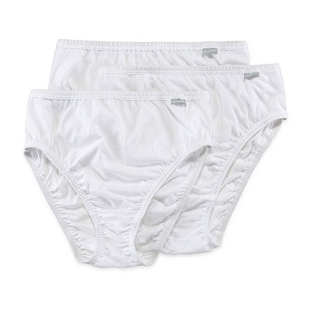 Jockey Elance French Cut 3 Pack Underwear 1485 1487  Extended Sizes - White/White/White