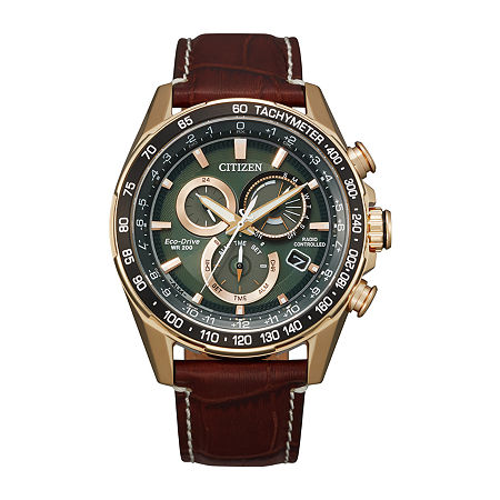 Click here for Citizen Eco-Drive Mens Chronograph Pcat Brown Leat... prices