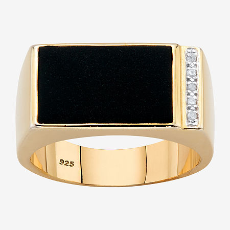 Click here for Mens Diamond Accent Genuine Black Onyx 14K Gold Ov... prices