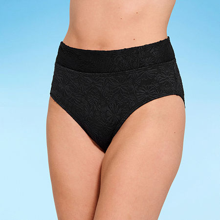 Decree Womens Lined Textured Juniors High Waist Bikini Swimsuit Bottom  X-large  Black